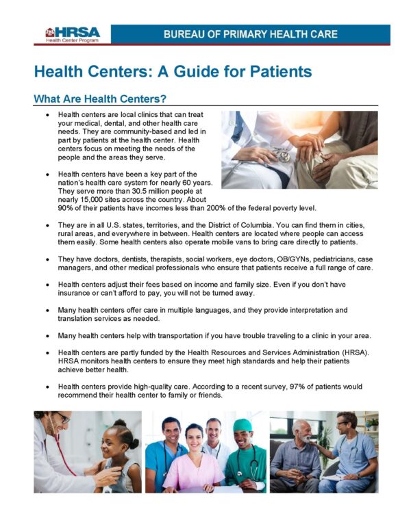 HRSA: A Guide for Patients - MBCHC
